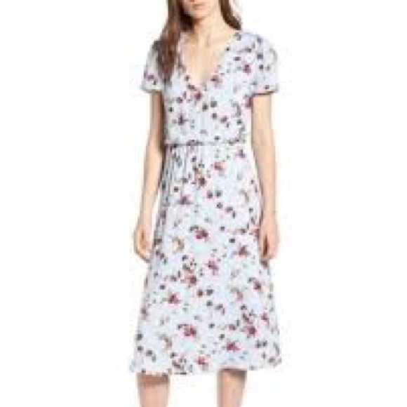 Wayf | Dresses | Wayf Blouson Dress In Blue Pearl Floral | Poshmark